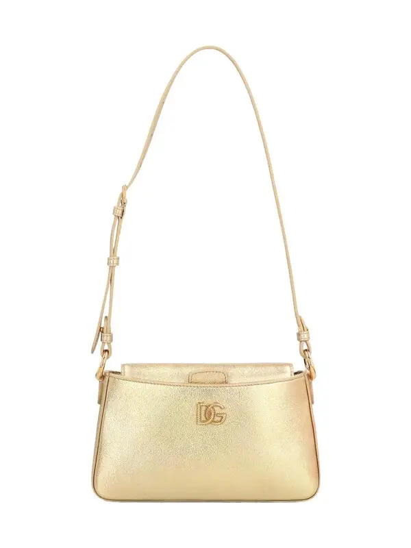 Dolce & Gabbana Shoulder Bag With Logo - Gold