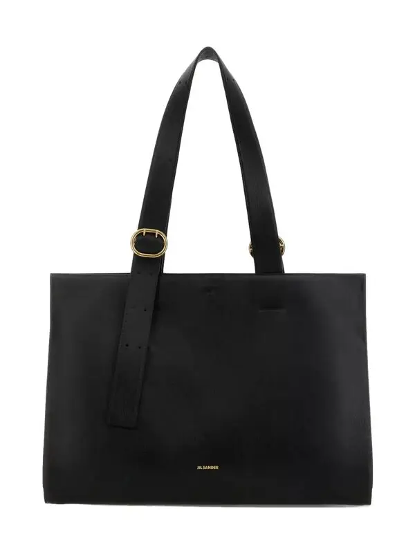 JIL SANDER Calf Leather Tote Bag - Black