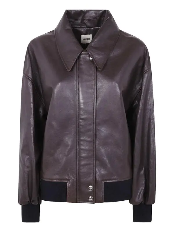 Khaite Shelman Leather Jacket - Brown