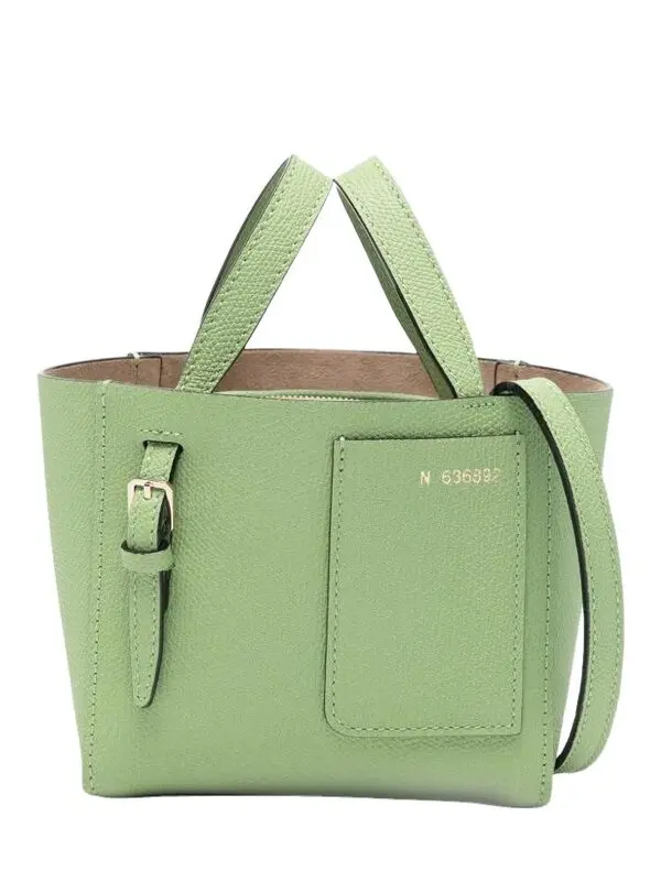 VALEXTRA Micro Leather Bucket Bag - Green