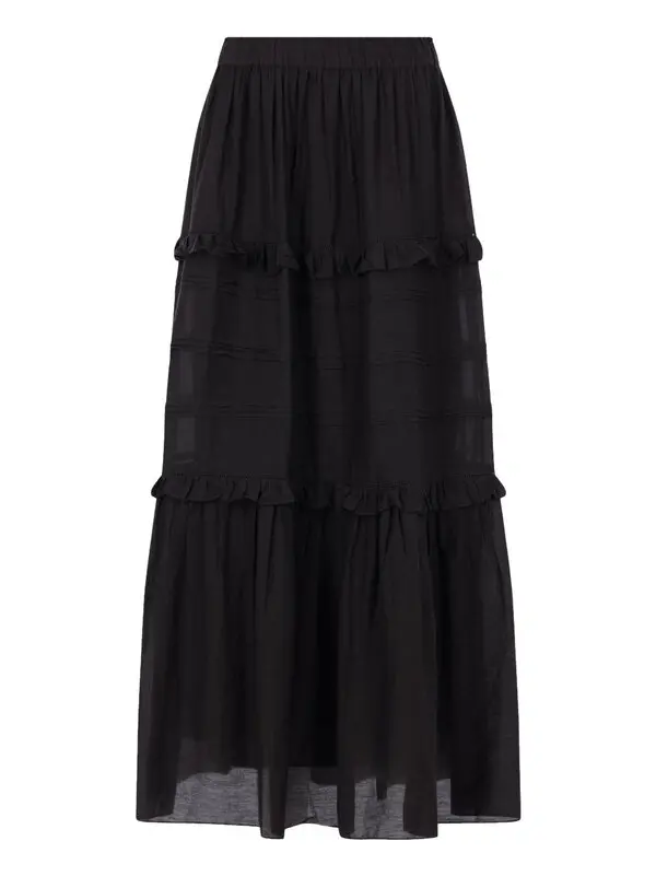 MARANT ETOILE Volodia Cotton Long Skirt - Black