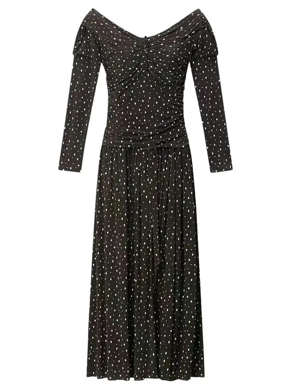 Isabel Marant X Giovana Off-shoulder Polka-dot Dress - Black