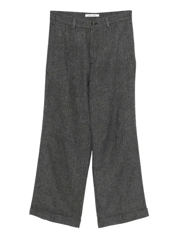 SAMSOE SAMSOE Cuffed Wide-leg Trousers - Grey