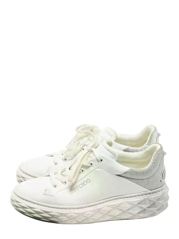 JIMMY CHOO Diamond Light Maxi Lace-up Sneakers - White