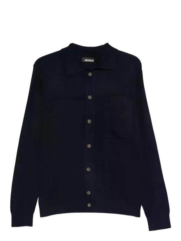 Imperial Buttoned Pocket Cardigan - Blue