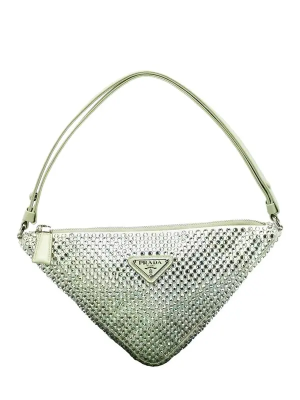 Prada Triangular Crystal Shoulder Bag - Green