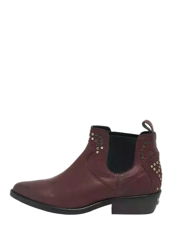 Zadig&Voltaire Thylana Studded Leather Boots - Red