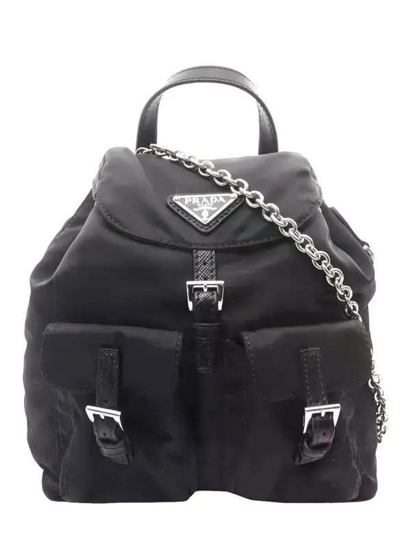 Prada 2010s Chain Backpack - Black