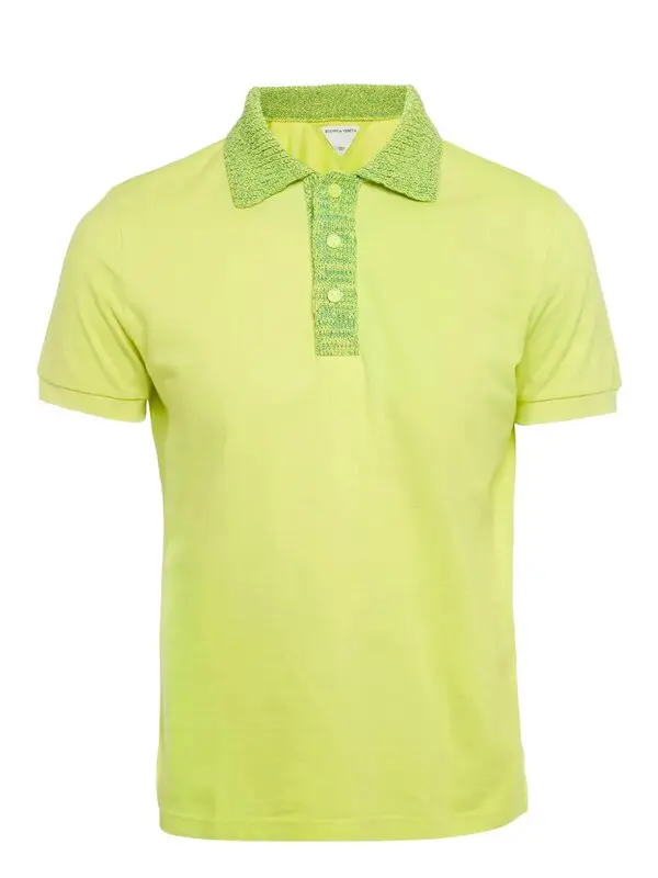 Bottega Veneta Crochet-collar Polo Shirt - Yellow