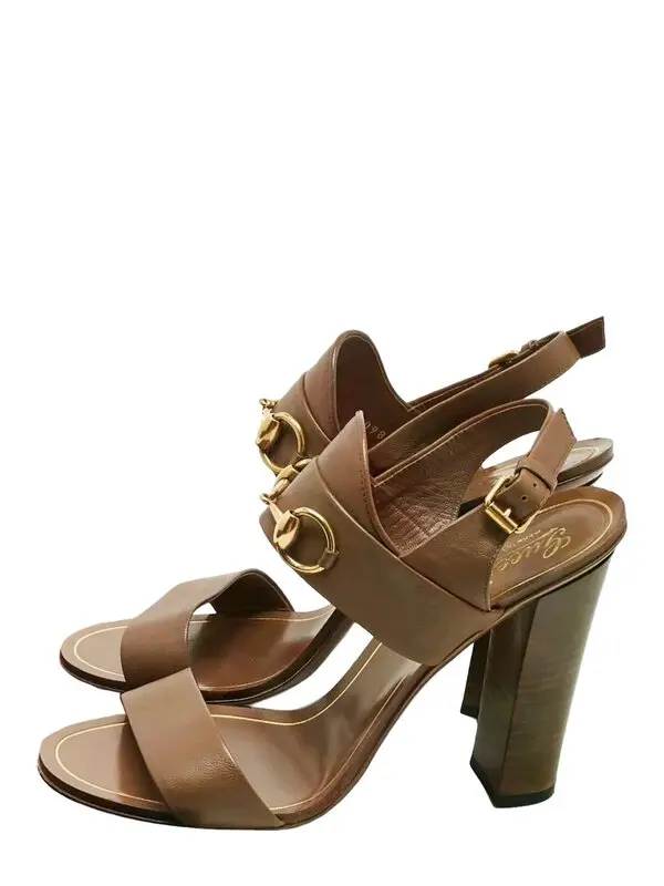 Gucci Horsebit Leather Sandals - Brown