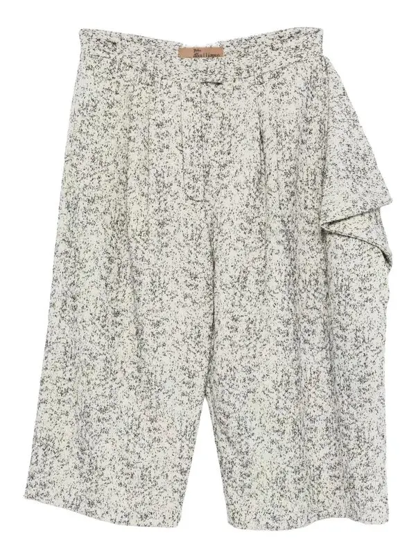 John Galliano Woven-pattern Culottes - Neutrals