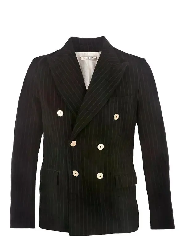EMILIANO RINALDI Pinstripe Jacket - Black