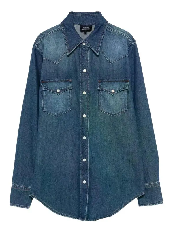A.p.c. Chest-pocket Shirt - Blue