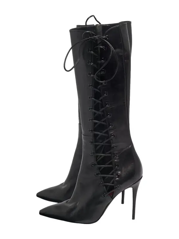 MAISON ERNEST Lace-up Leather Boots - Black
