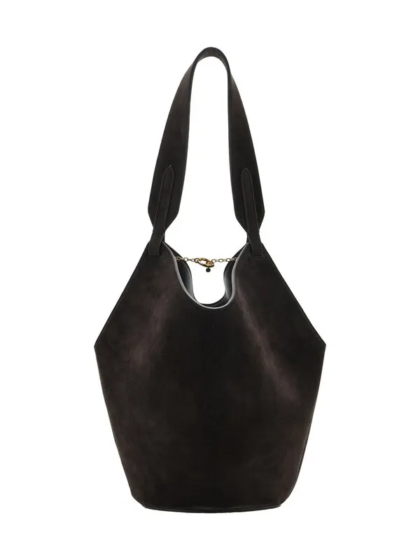 Khaite Lotus Mini Suede Tote Bag - Brown