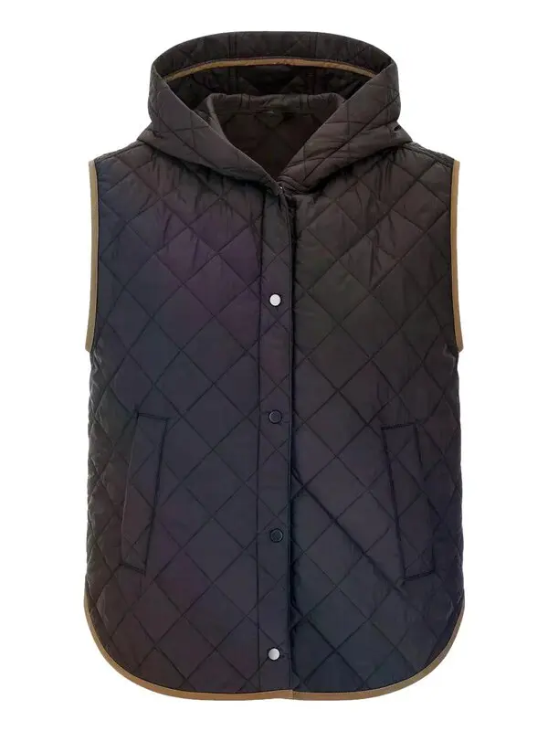 Brunello Cucinelli Hooded Quilted Gilet - Brown
