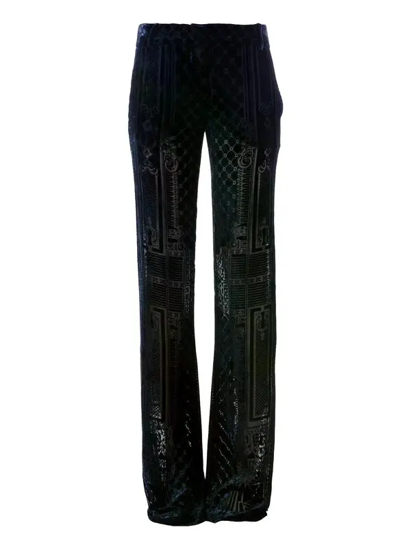 Balmain Brocade Wide Leg Trouser - Blue