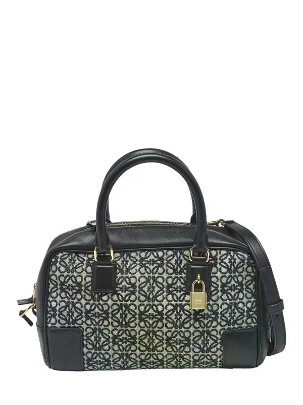 Loewe Amazona Jacquard Handbag - Black
