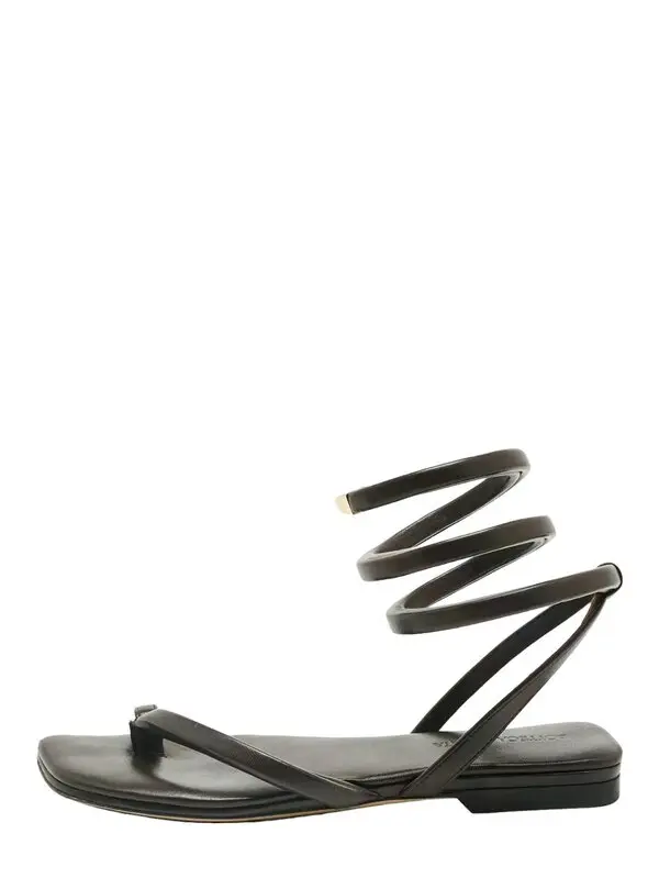 Bottega Veneta Spiral-strap Leather Sandals - Brown