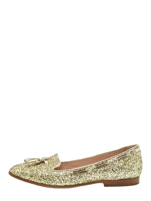 Miu Miu Glitter Tassel Slippers - Gold