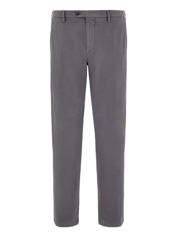 Canali Regular Fit Gray Chinos In Cotton And Cashmere Gabardine - Grey