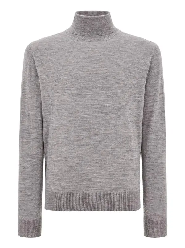 Canali Nuvola Seamless Turtleneck Sweater - Grey