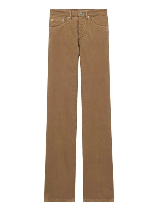 Saint Laurent Clyde Wide Leg Pants - Beige
