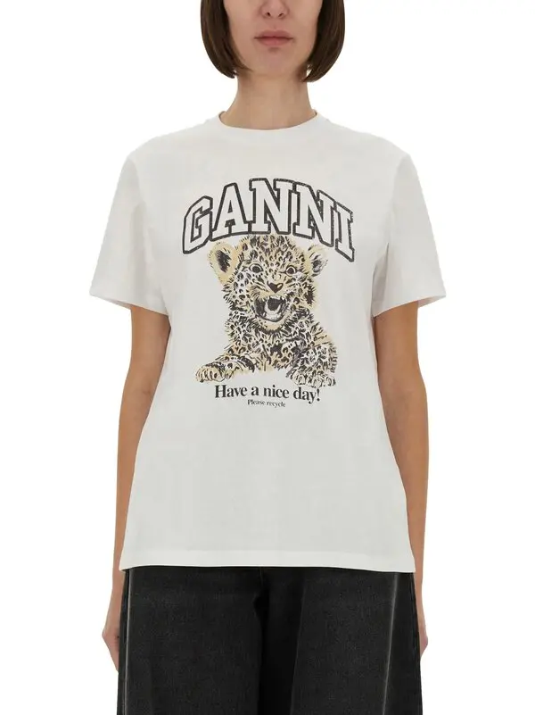 GANNI T-shirt - Animalier