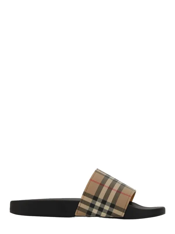 Burberry Check Print Slide Sandal - Multicolour