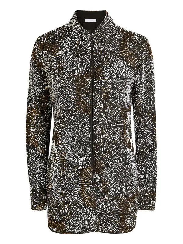 Rabanne Bead-embellished Crepe Shirt - Black