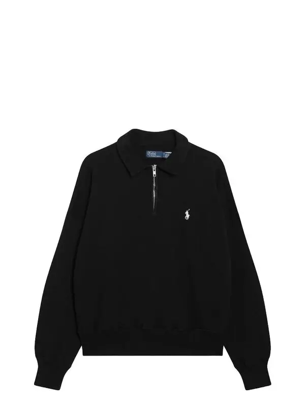 Polo Ralph Lauren Cotton-blend Zip-up Sweatshirt - Black
