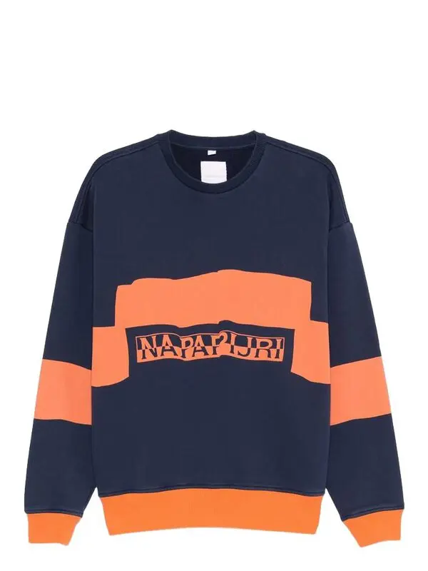 NAPAPIJRI Striped Crewneck Sweatshirt - Blue/orange