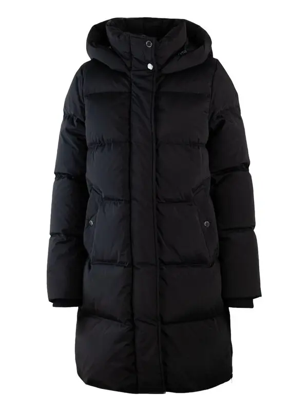 Woolrich Hooded Long Down Jacket - Black