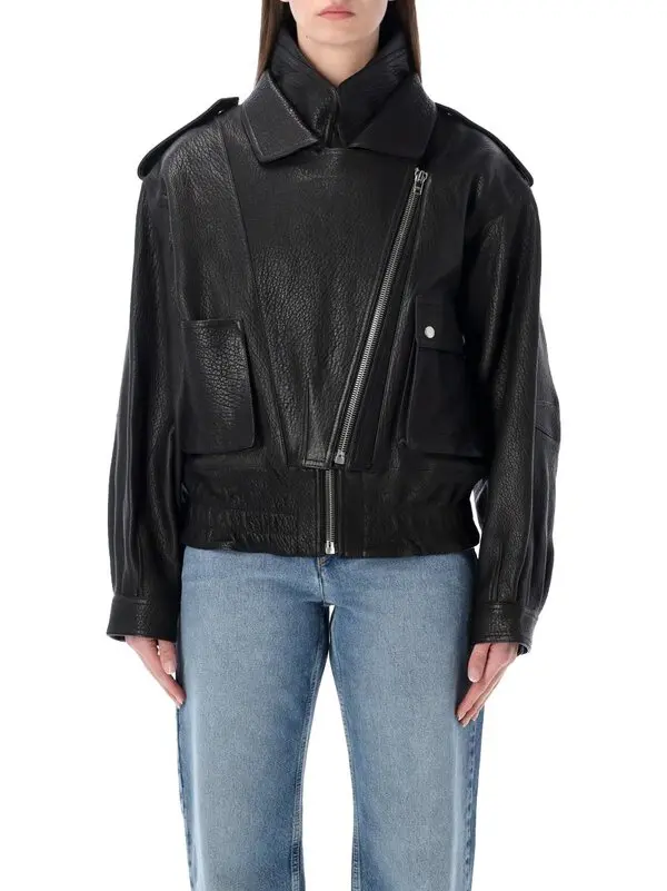 Isabel Marant Aneli Lambskin Leather Jacket - Black