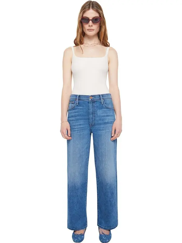 MOTHER The Dodger Ankle Wide Leg Jeans - Blue