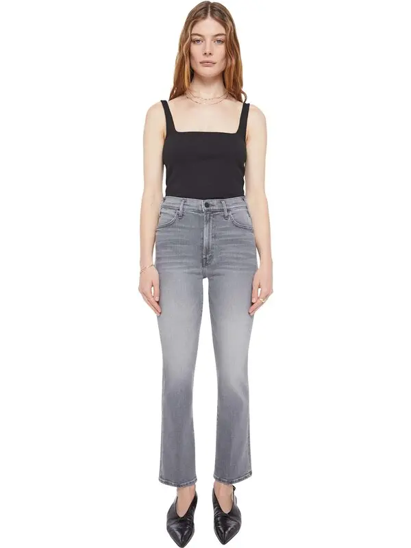MOTHER The Hustler Ankle Flare Jeans - Grey