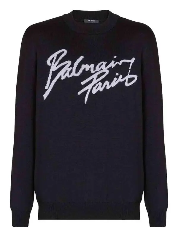Balmain Crew Neck Sweater - Black