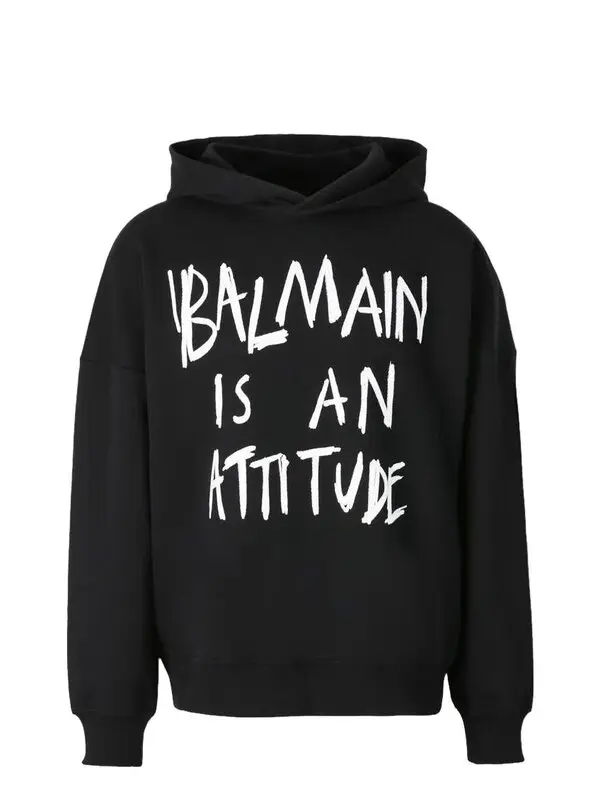 Balmain Logo Hoodie - Black