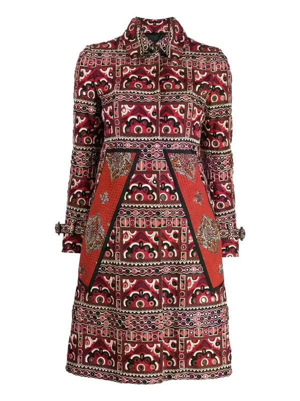 Burberry Embroidered Trench Coat - Multicolour