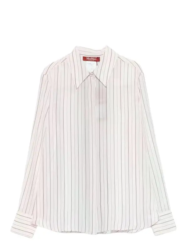 Max Mara Striped Long-sleeved Shirt - Neutrals