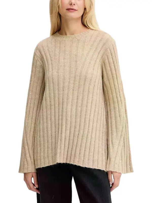 TWINSET Sequin-embellished Ribbed Sweater - Neutrals