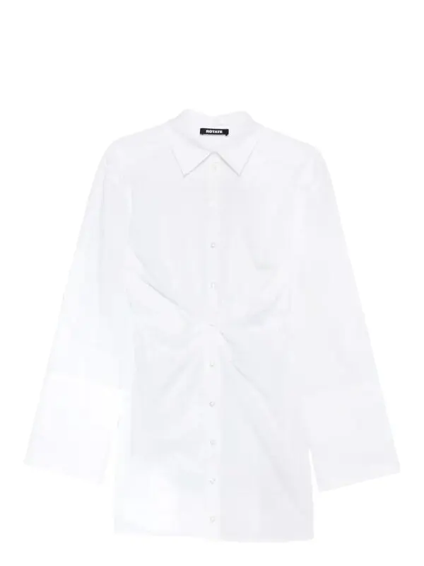 ROTATE BY BIRGER CHRISTENSEN Knotted Shirt Dress - White