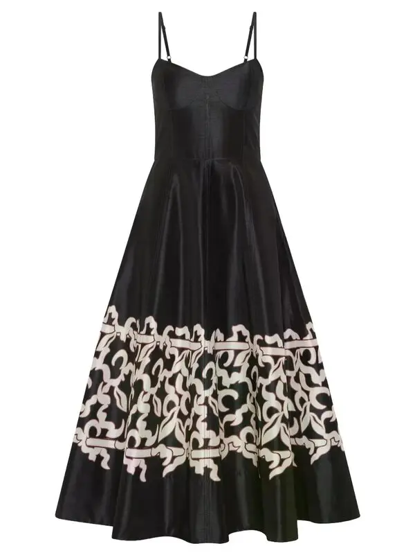 Rebecca Vallance Printed Sundia Midi Dress - Black