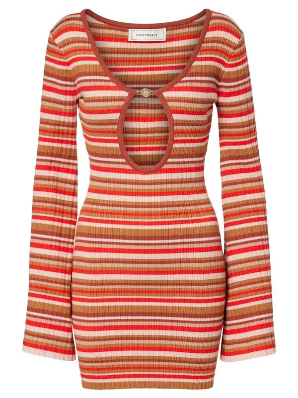 BANANHOT Rey Cutout Striped Minidress - Multicoloured