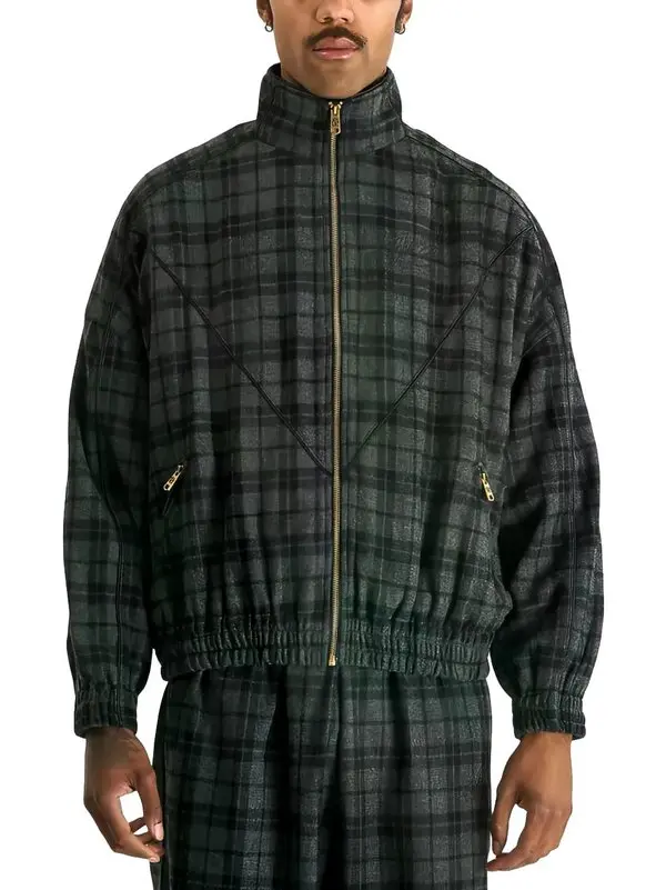 WILLY CHAVARRIA Plaid Zip-up Jacket - Grey