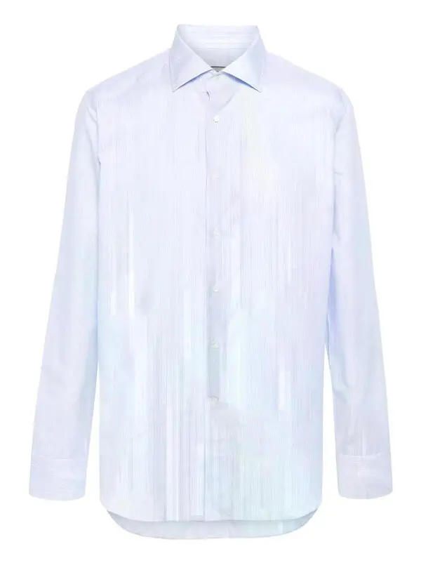 Canali Pinstripe Shirt - Blue