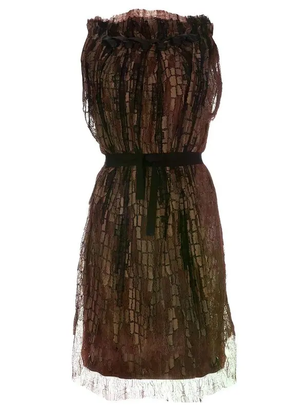Sharon Wauchob Sleeveless Lace Dress - Brown