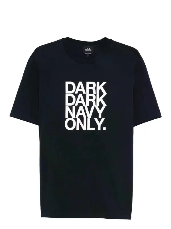 A.p.c. Printed T-shirt With Dark Lettering - Blue