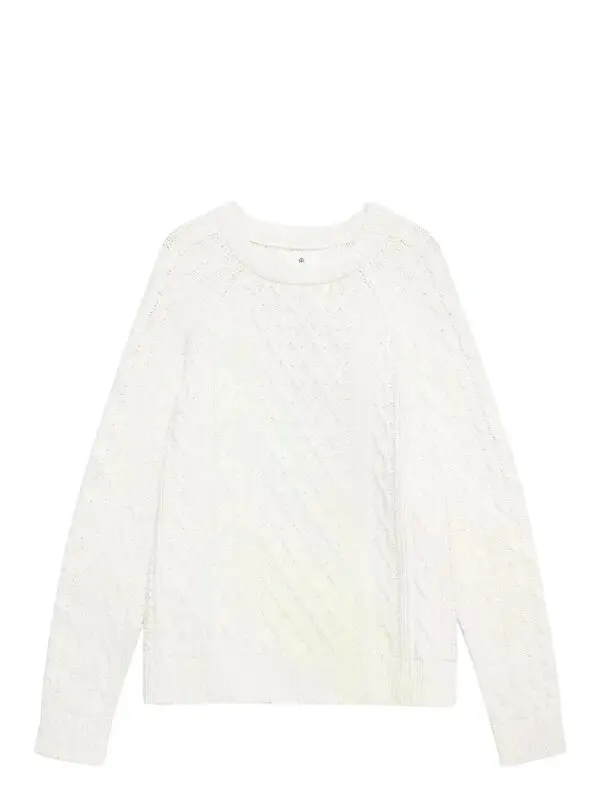 ANINE BING Louie Cable-knit Sweater - White