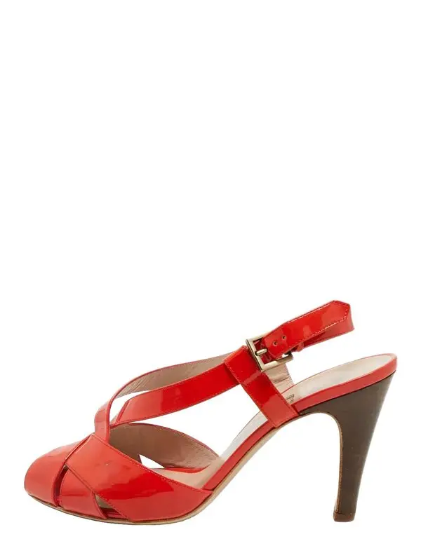 FERRAGAMO 115mm Peep-toe Strap Heels - Red